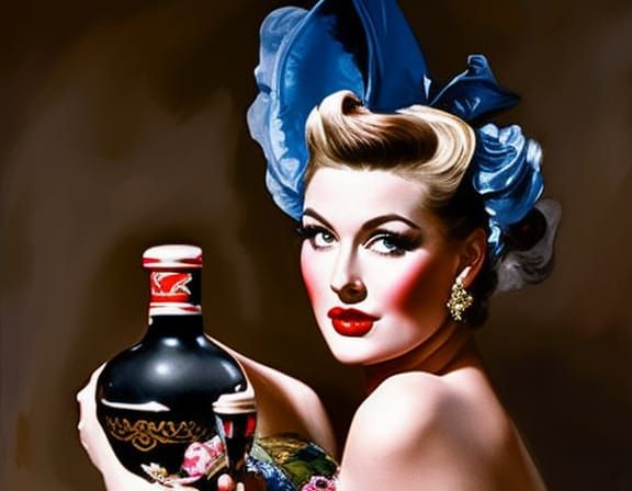 style of intricately detailed oil painting by Howard Chandler Christy ...