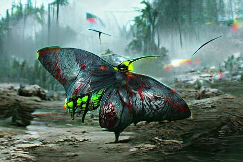 Radioactive huge killer predator butterfly - AI Generated Artwork ...