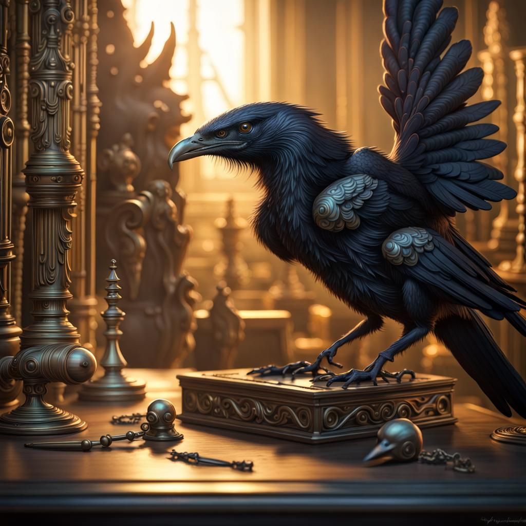 A bestiary of hyper Evolved feathered corvid birds With intelligence ...