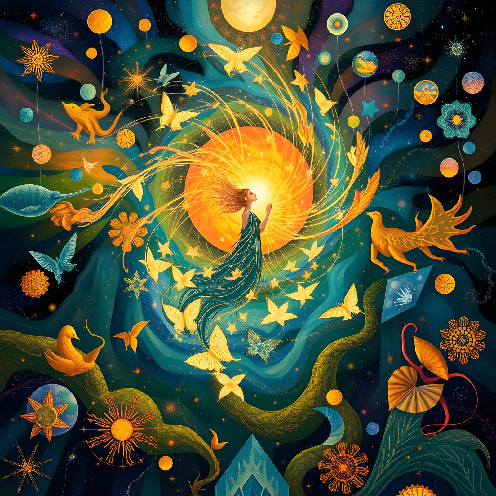 Whirling Spirit in Ethereal Light: A Surreal Labyr... - AI Art