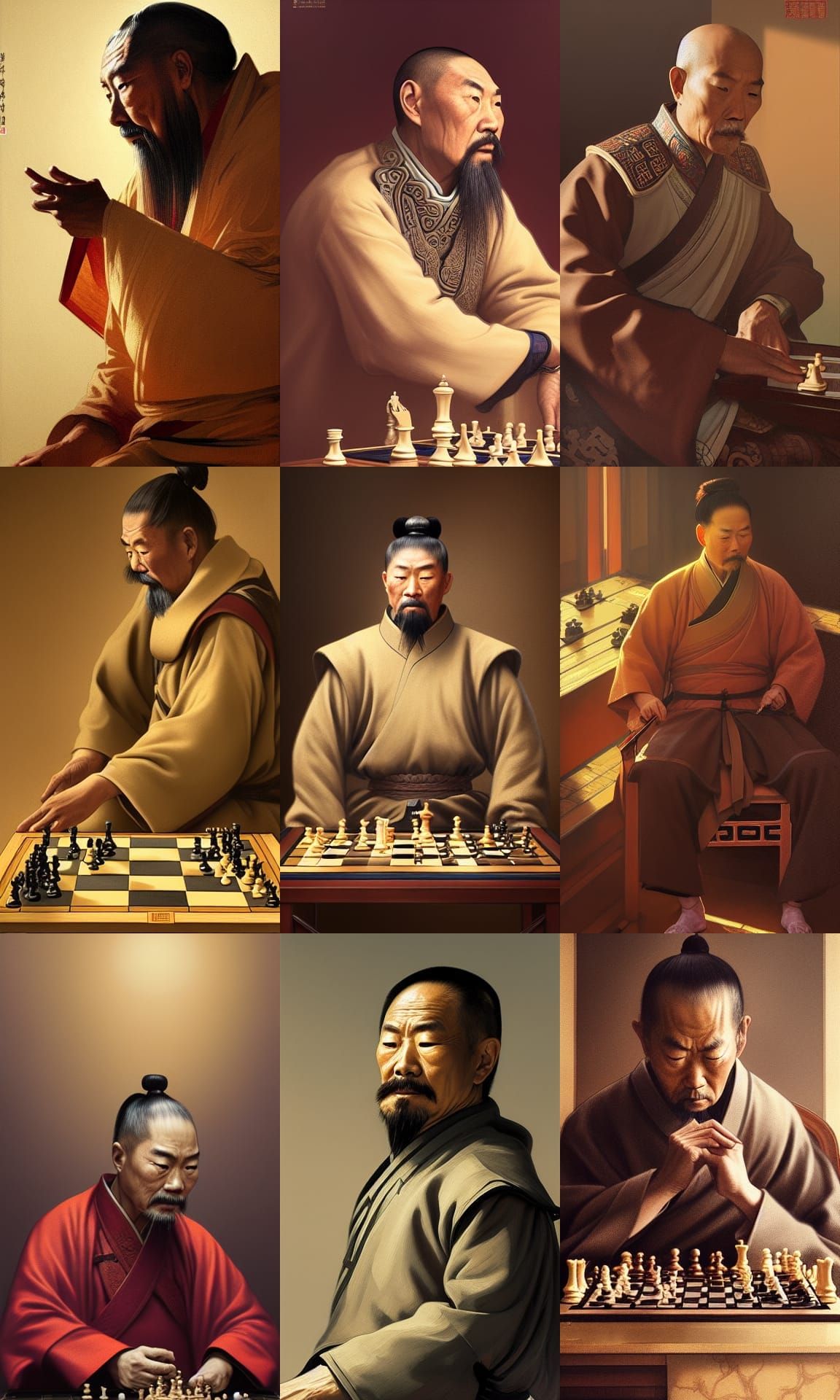 Sun Tzu playing Chess - AI Generated Artwork - NightCafe Creator
