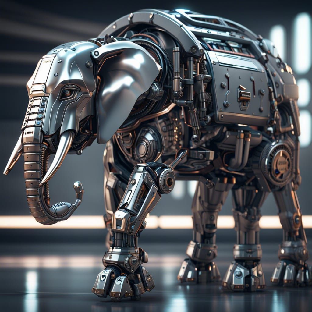 An ultra realistic robotic elephant. - AI Generated Artwork - NightCafe ...