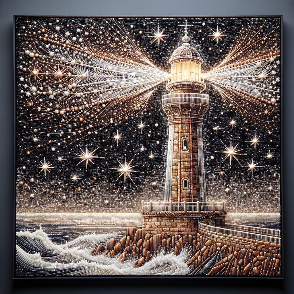Beacon of Stars: The Lighthouse of Celestial Guidance - AI Generated Artwork - NightCafe Creator