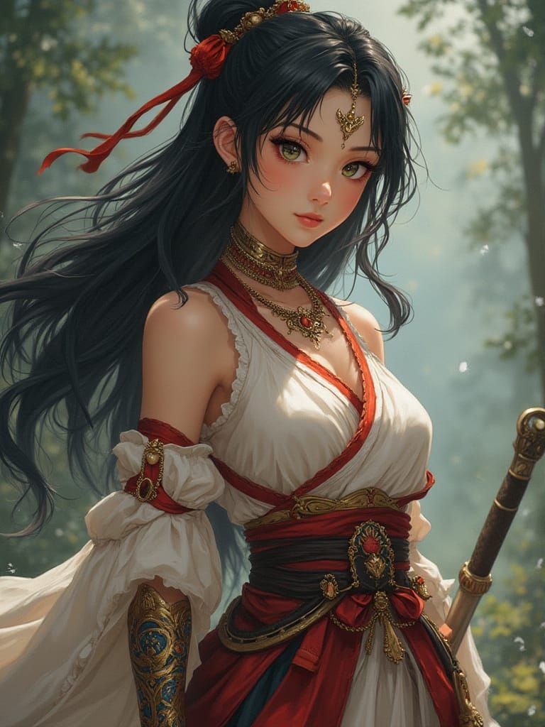 An ancient female anime warrior poet from another age.