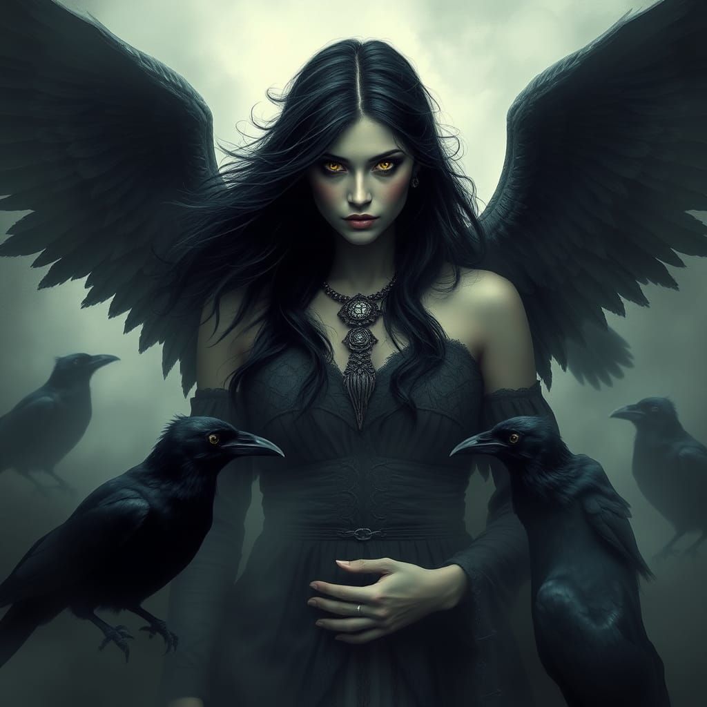 Morrigan, the Celtic goddess of war, fate, and death.