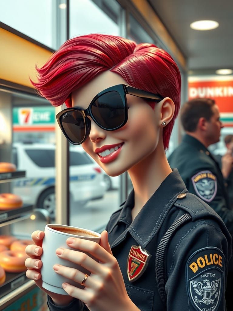 Hyperrealistic Portrait of a Female Police Officer... - AI Art