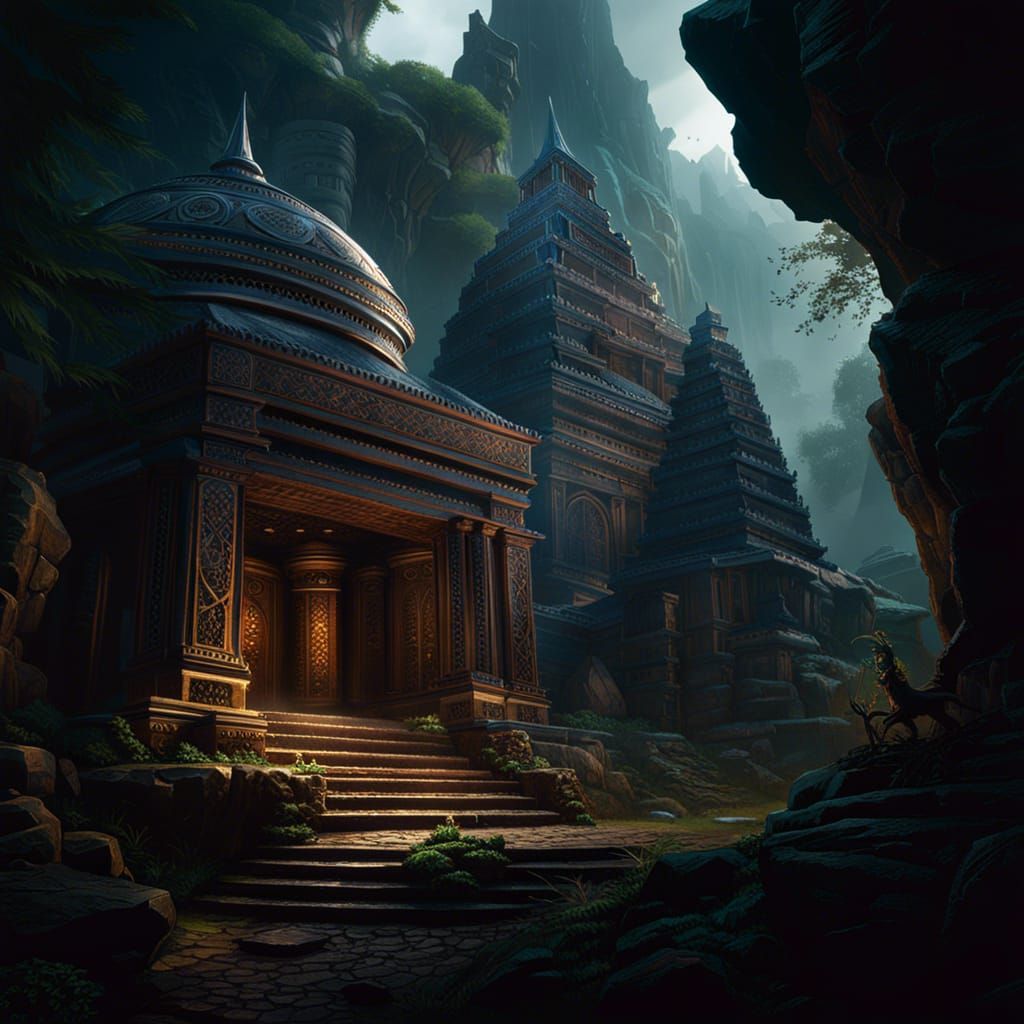 A mysterious ancient temple - AI Generated Artwork - NightCafe Creator