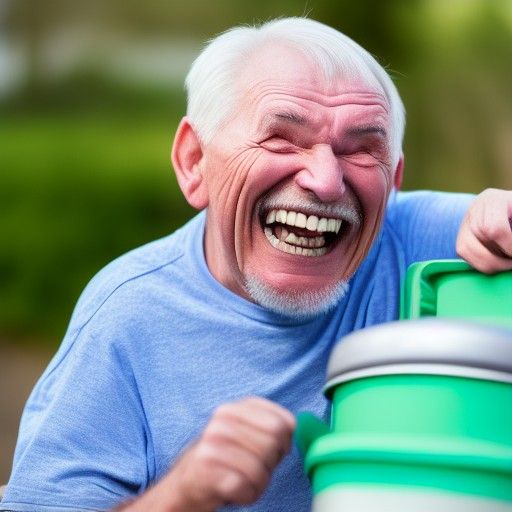 Ultra cursed old man laughing at a garbage can - AI Generated Artwork ...