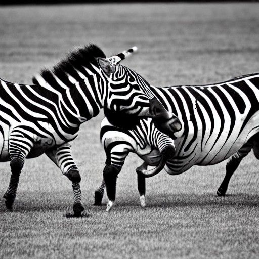 Zebras playing rugby, black and white photo, vignette - AI Generated ...