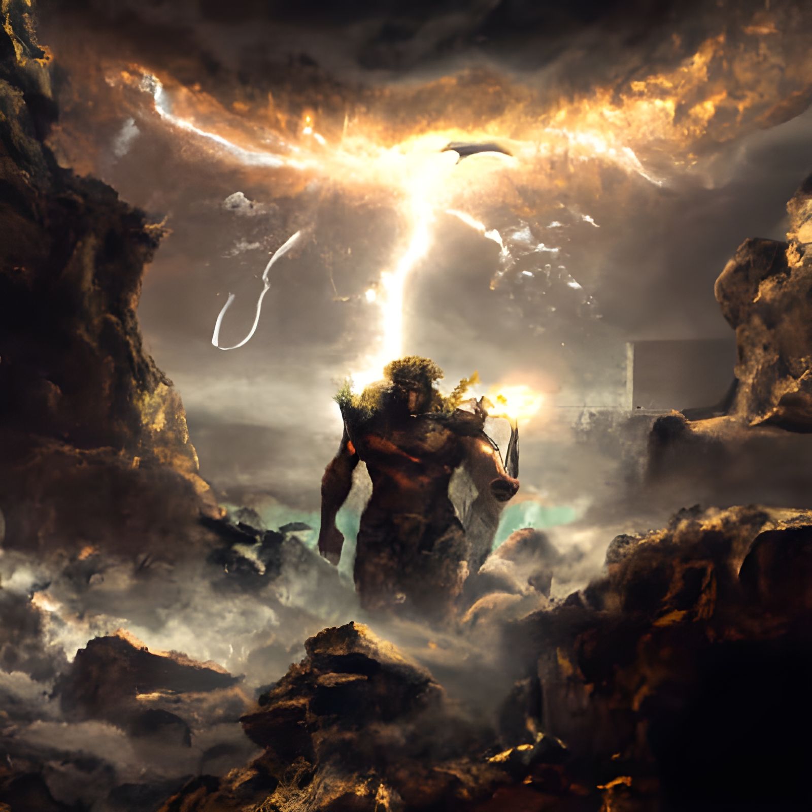 Mad Zeus and behind olympus Epic cinematic brilliant stunning intricate ...