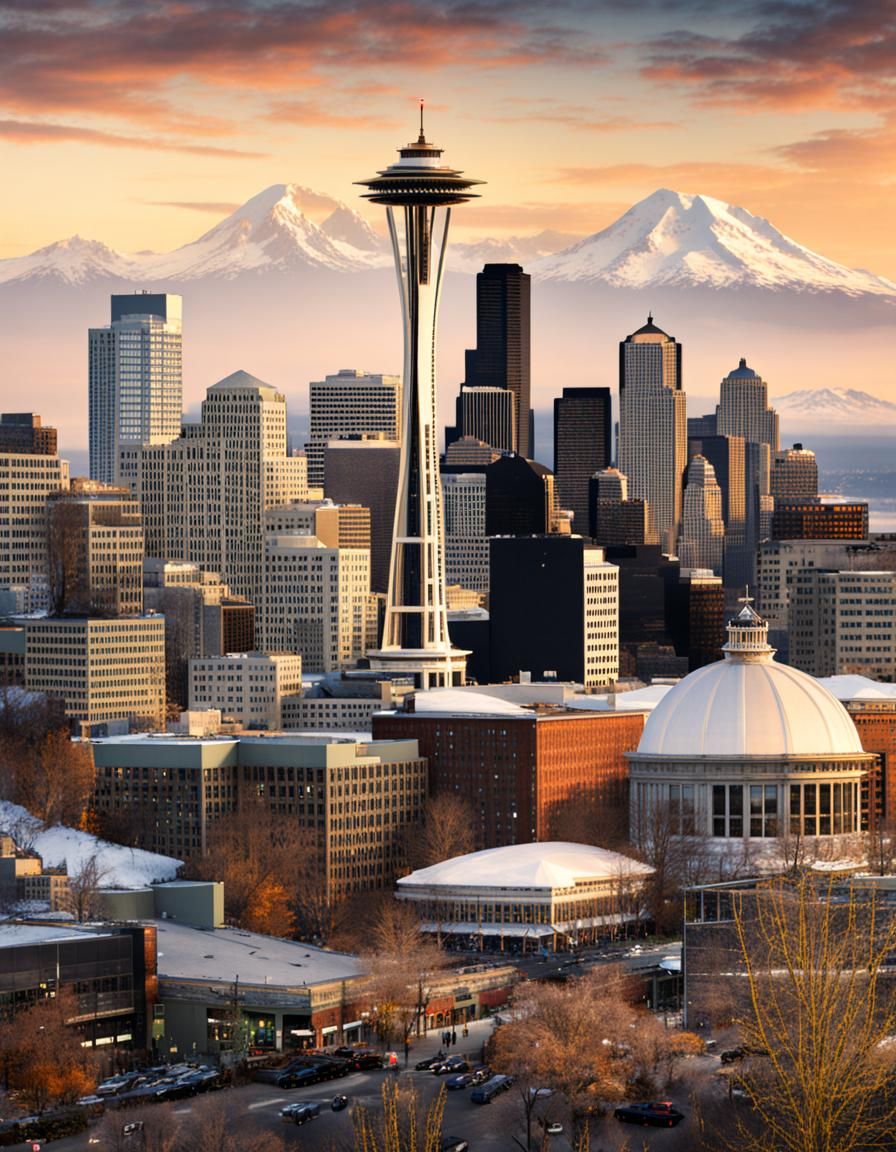 Seattle Cityscape - AI Generated Artwork - NightCafe Creator