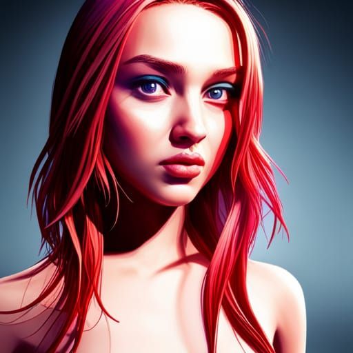 Adorable Woman, high contrast: COLORFUL: 3D: ultra-fine details ...