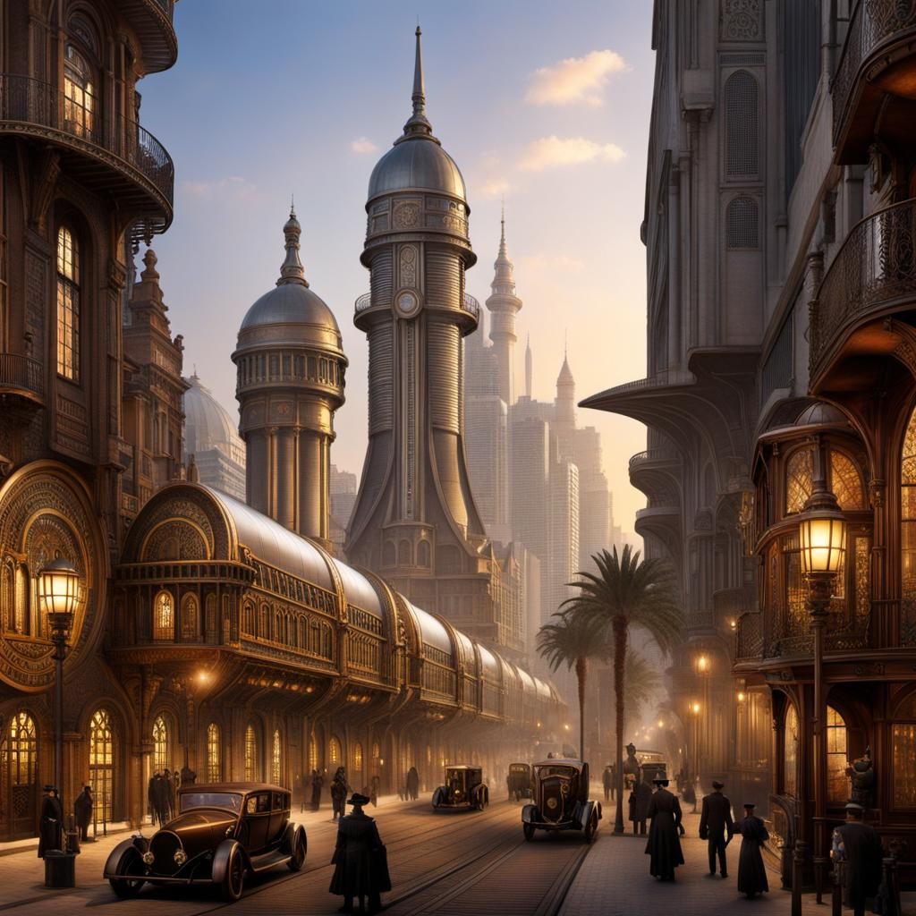 Teslapunk metropolis - AI Generated Artwork - NightCafe Creator