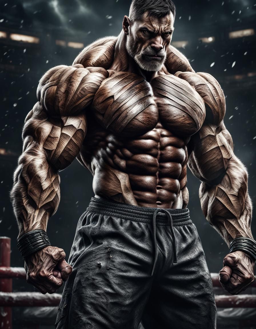 Husky dog muscular muscle Man,8k resolution concept art - AI Generated ...