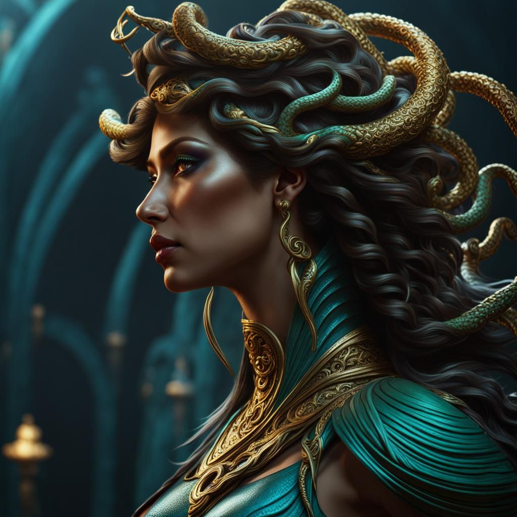 Medusa side profile - AI Generated Artwork - NightCafe Creator