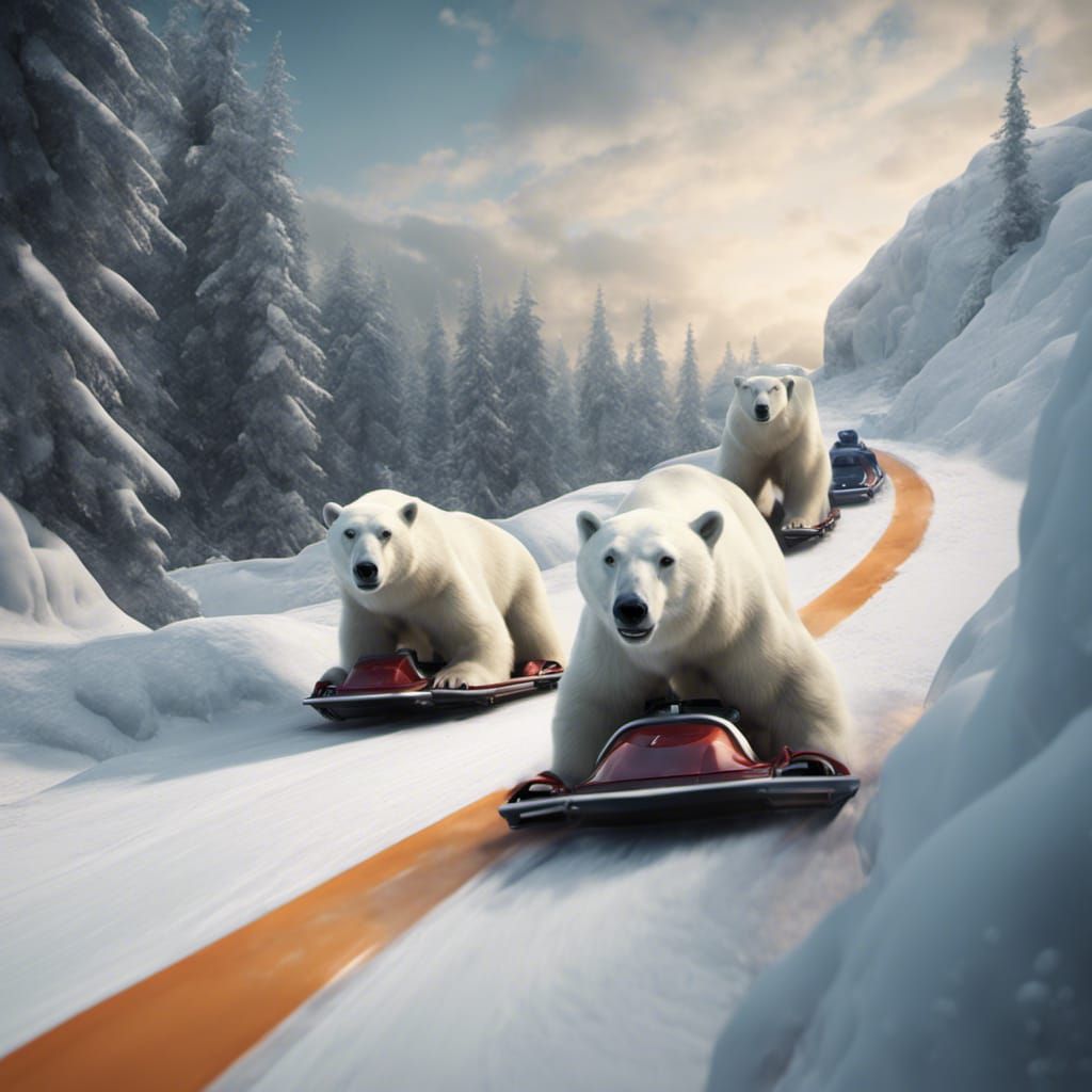 Polar Bear Express - AI Generated Artwork - NightCafe Creator