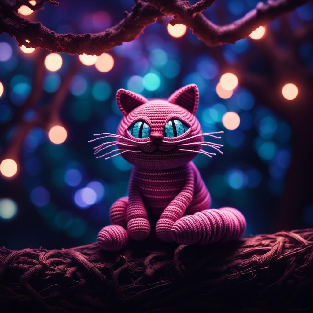 Crochet Cheshire Cat - AI Generated Artwork - NightCafe Creator