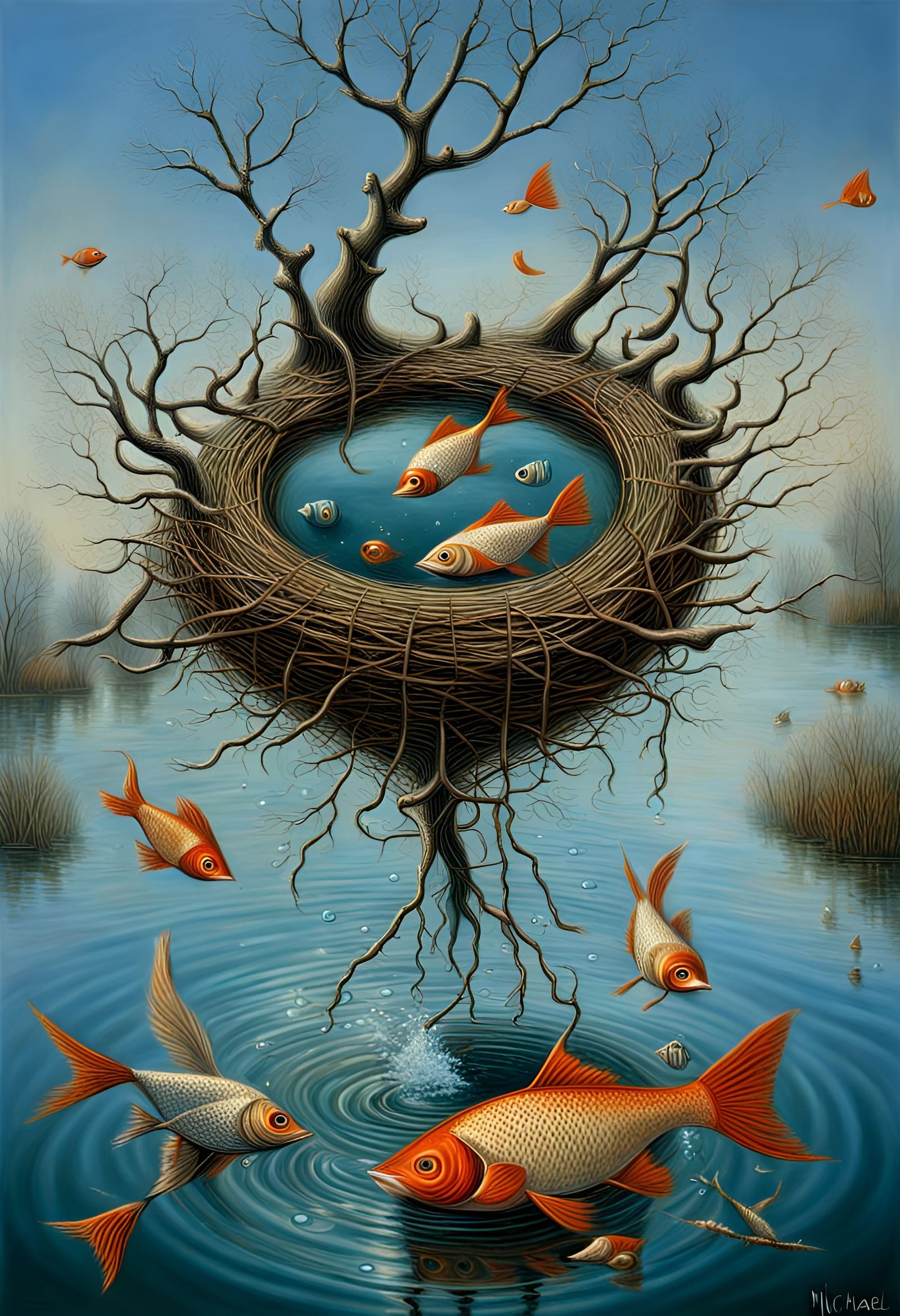 Flying fish nest - AI Generated Artwork - NightCafe Creator