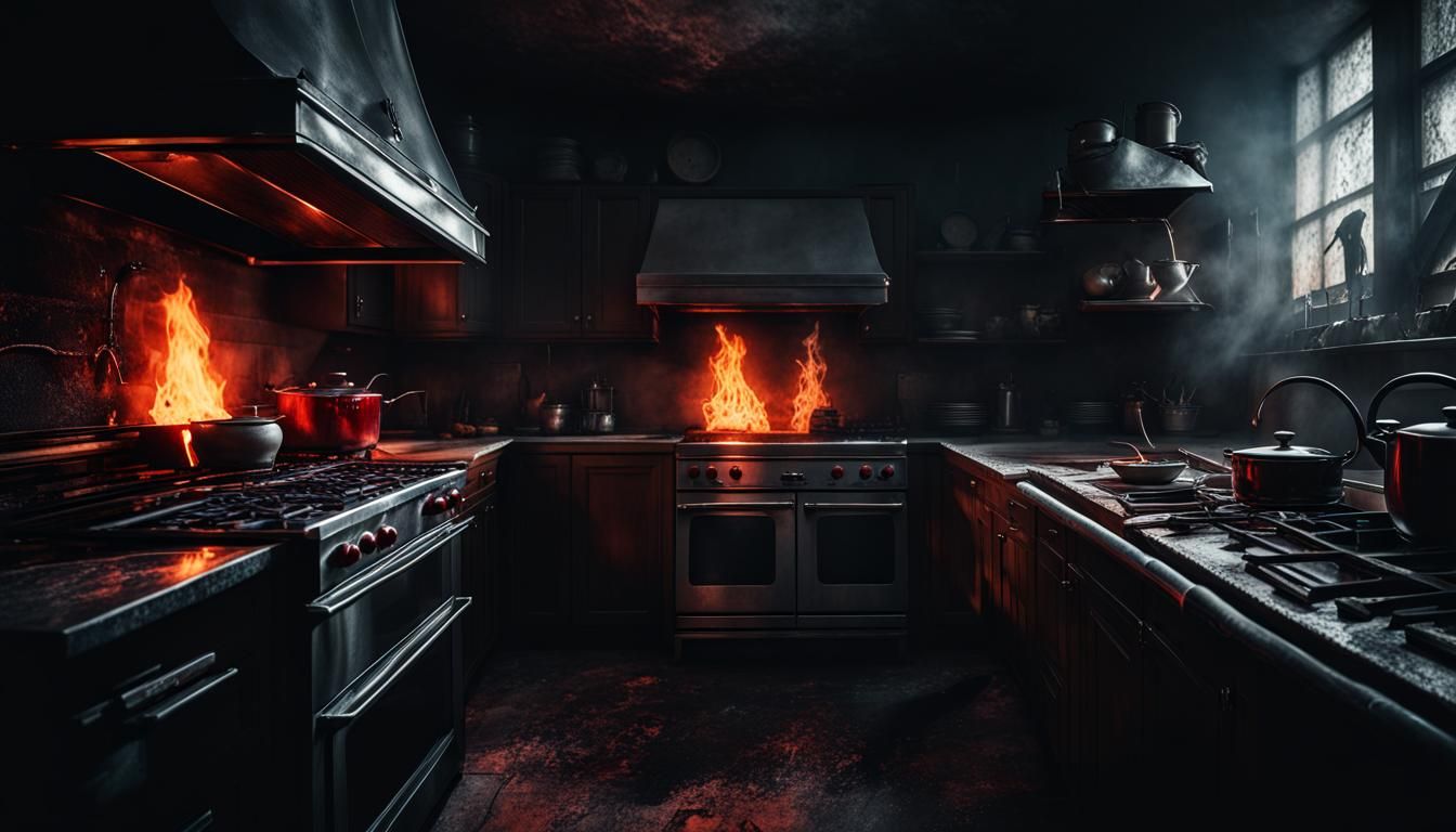 demonic terrifying alive kitchen appliances with sharp teeth evil eyes ...