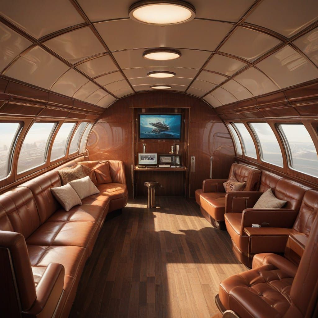 Interior of a luxury airship from the 1920s