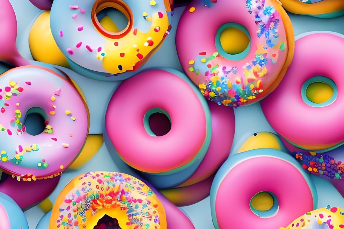 Doughnuts, Doughnuts, Everywhere - AI Generated Artwork - NightCafe Creator