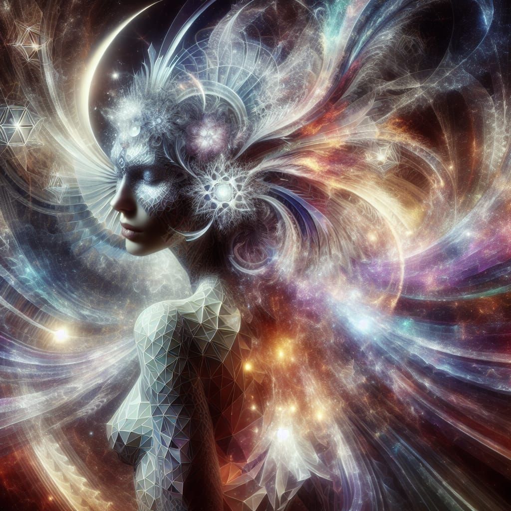 Fantasy Beauty - Ethereal Fantasy Goddess in Vibrant Colors