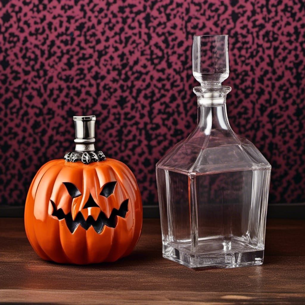 Halloween Pumpkin Booze King Family Bottle Decanter - AI Generated ...