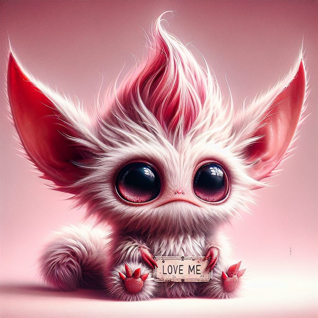 Cute and fluffy alien. - AI Generated Artwork - NightCafe Creator