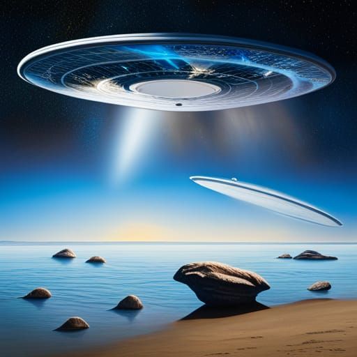 The UFO at the shores of the galaxy - AI Generated Artwork - NightCafe ...