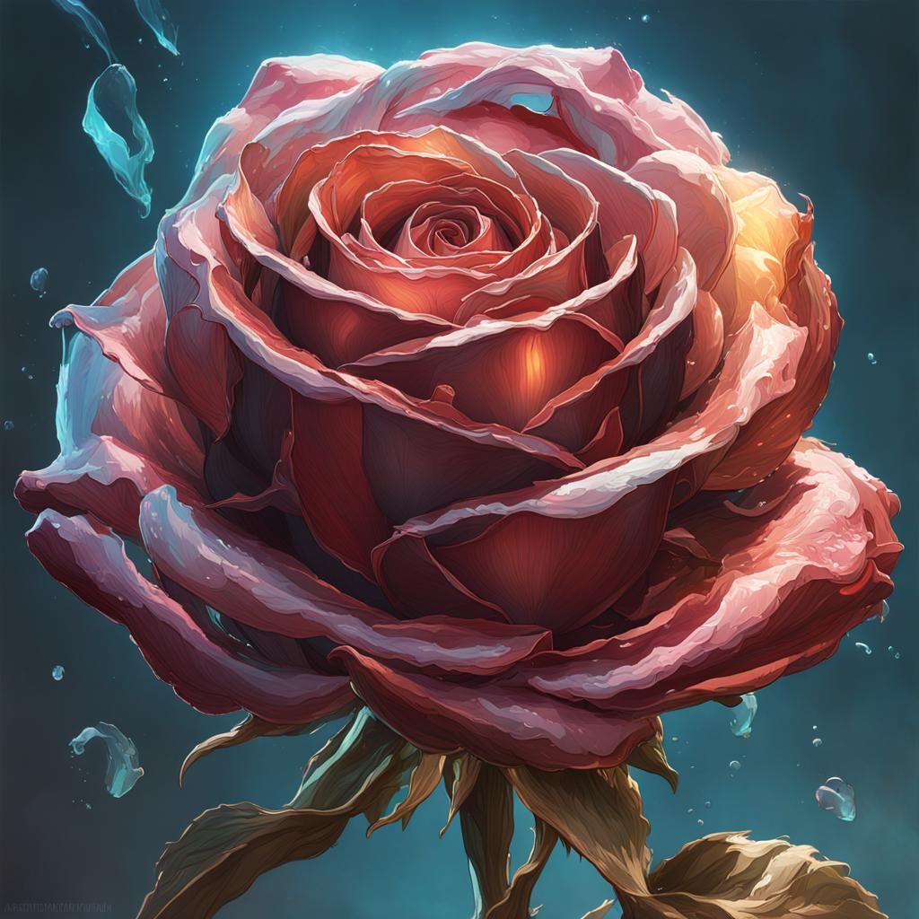 glass coated rose - AI Generated Artwork - NightCafe Creator