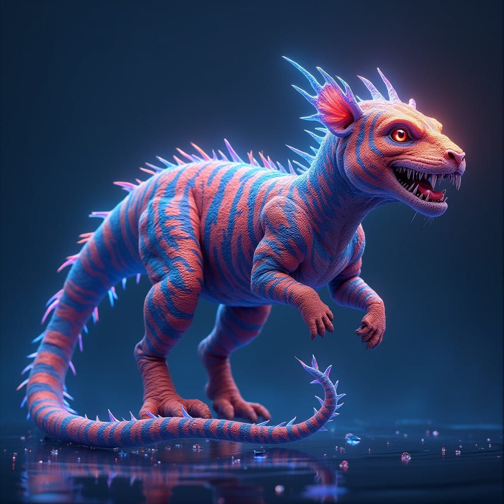 Tiger-Rex Hybrid: Swirling Patterns of Iridescent ... - AI Art