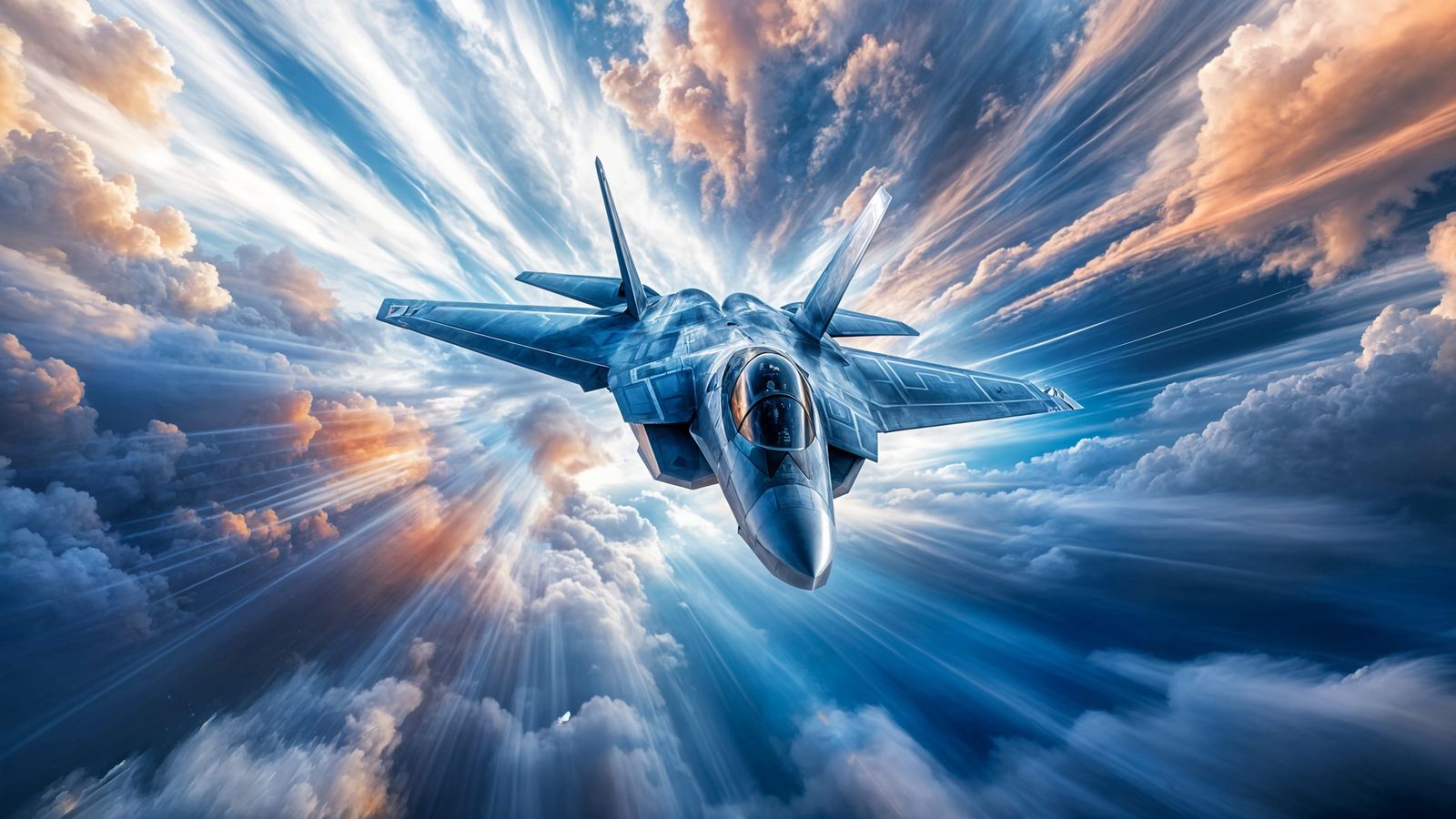 3d, D An American f-22 Raptor brakes the sound barrier leaving a ...