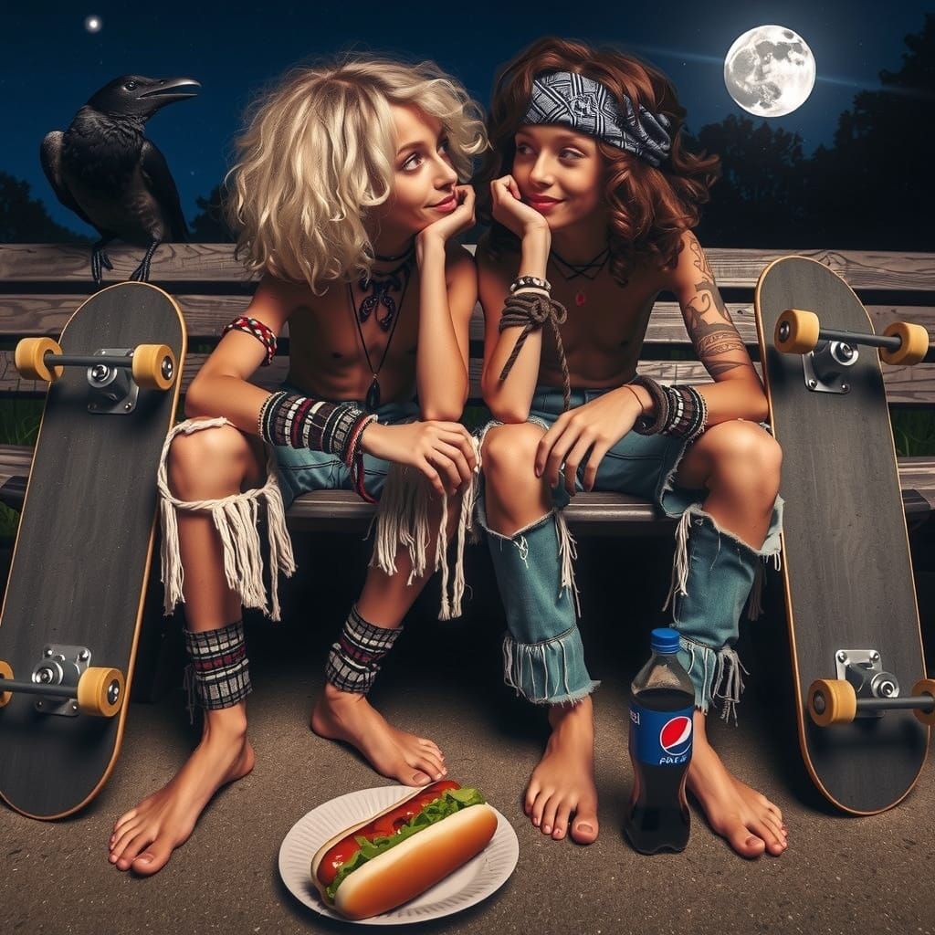 hot dog - Vibrant Hot Dog Scene in Bold Lines and Colorful S...