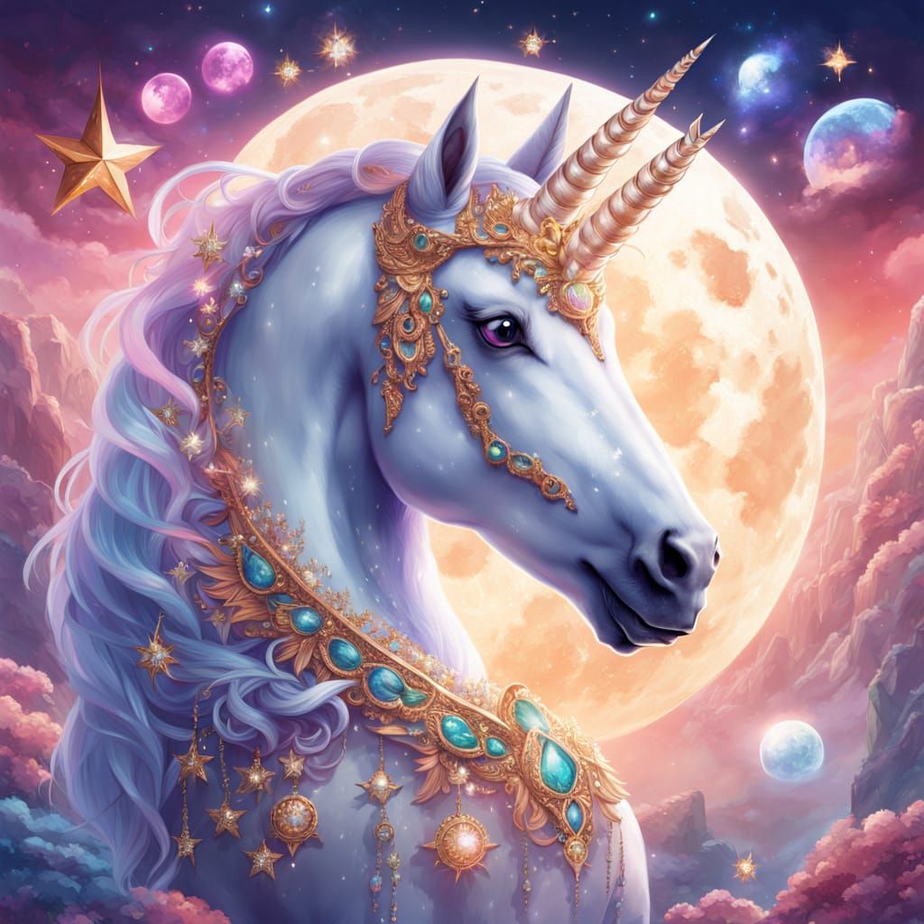 Regal Unicorn Rises in Celestial Splendor - AI Art