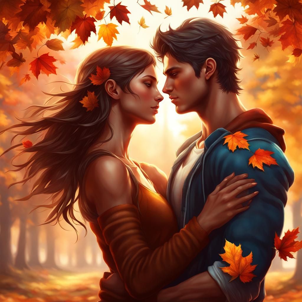 Falling in Fall - AI Generated Artwork - NightCafe Creator