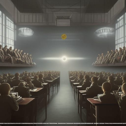 Dystopian Classroom - AI Generated Artwork - NightCafe Creator