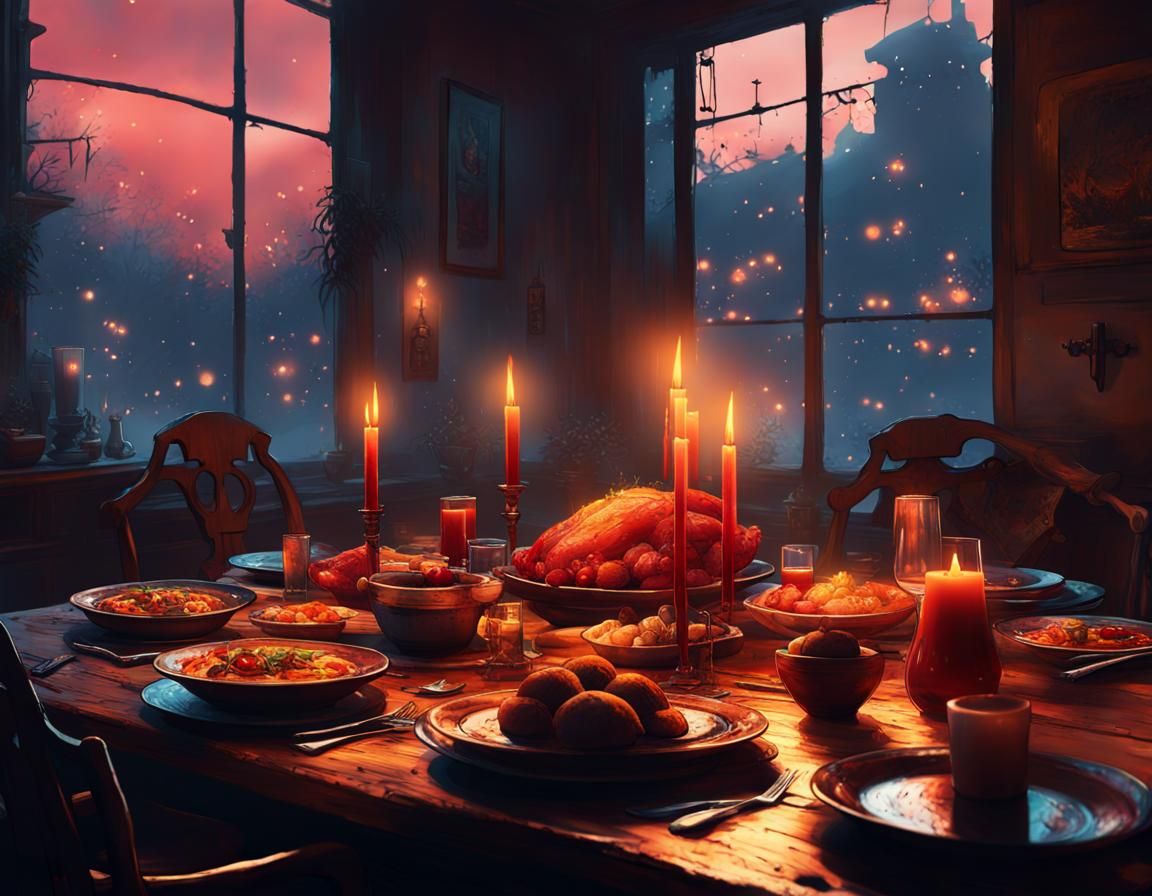 Dinner - AI Generated Artwork - NightCafe Creator