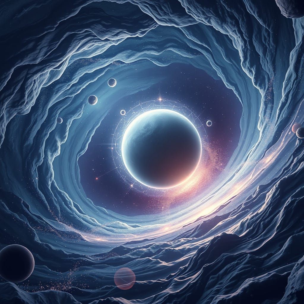 Quantum Fluctuation in a Dark, Galactic Realm - AI Art