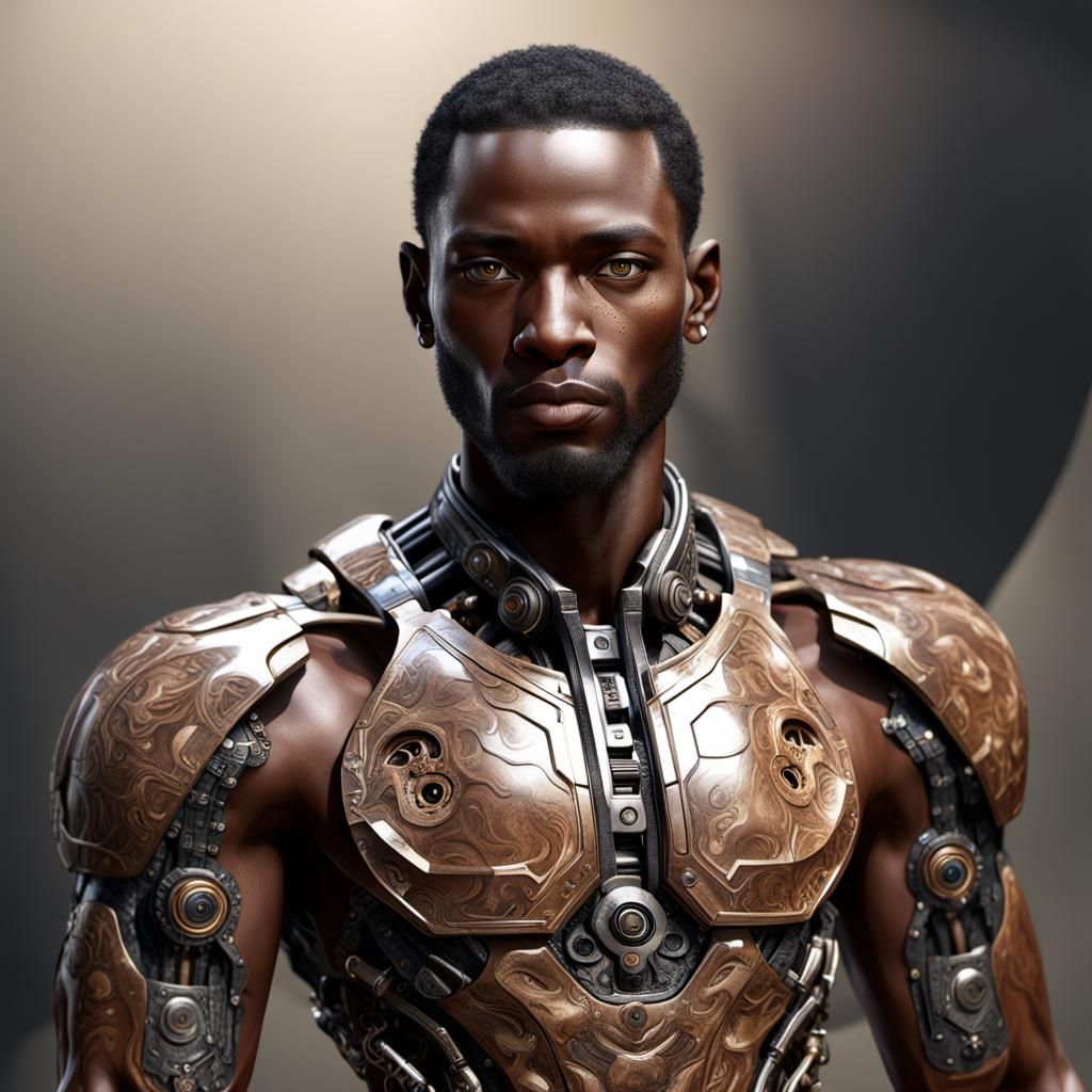 handsome biomechanical Nubian man - AI Generated Artwork - NightCafe ...