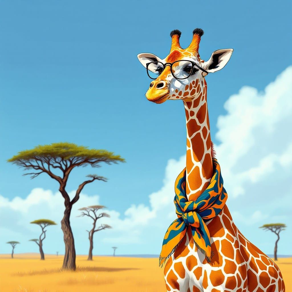 A tall and majestic giraffe - A tall and majestic giraffe