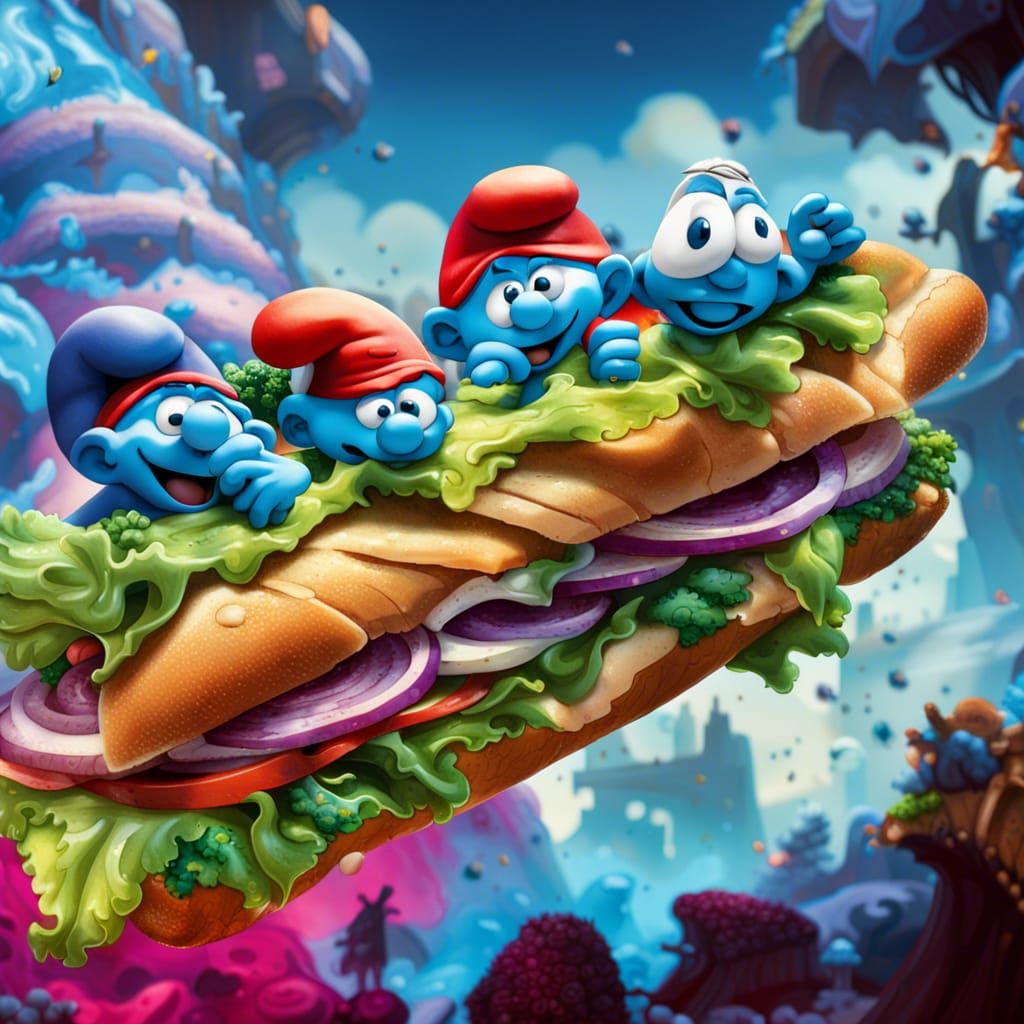 Smurf Sandwich - AI Generated Artwork - NightCafe Creator