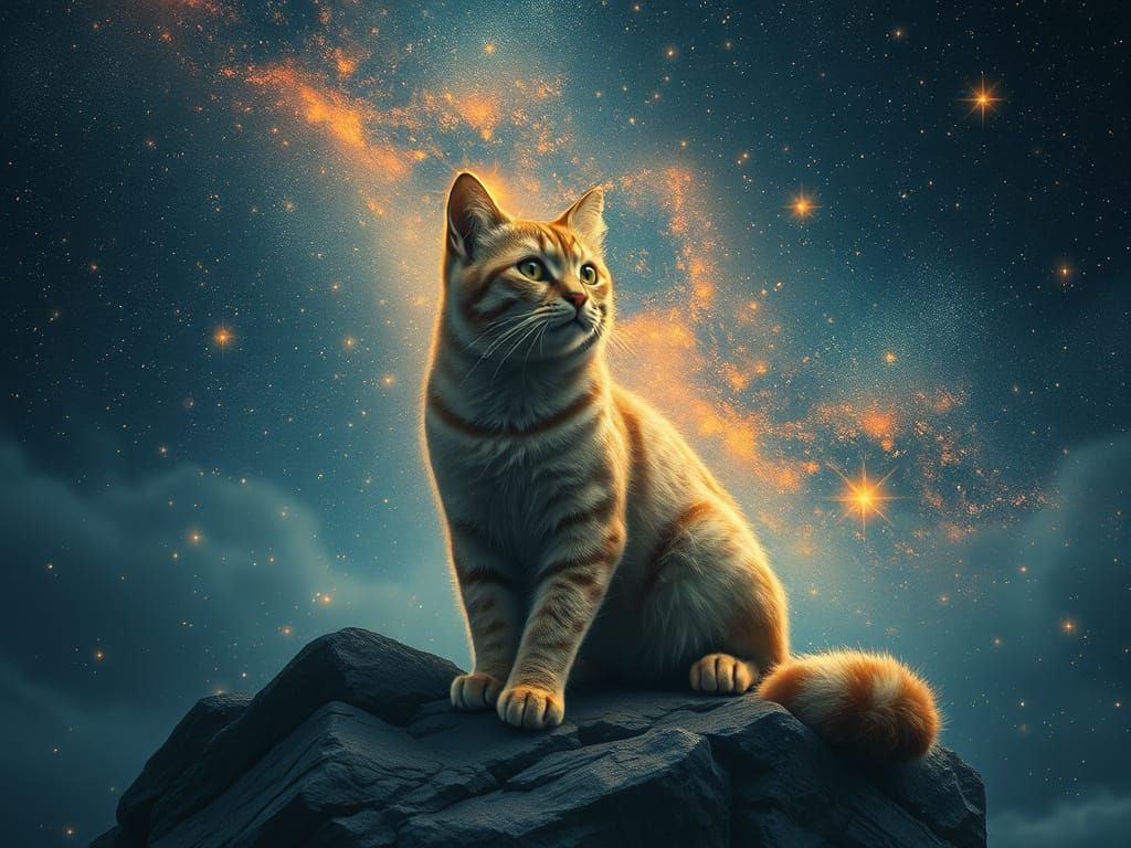 Ethereal Cat Emerges from Dreamscape - AI Art