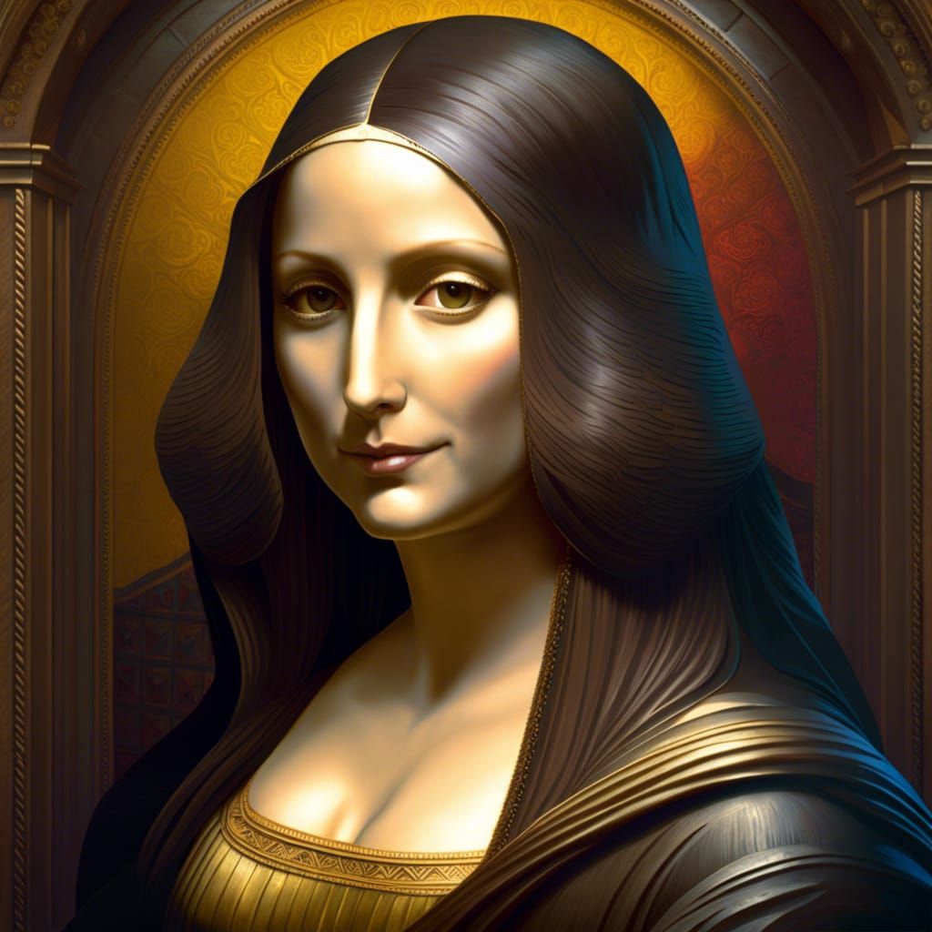 Art Deco Mona Lisa - AI Generated Artwork - NightCafe Creator