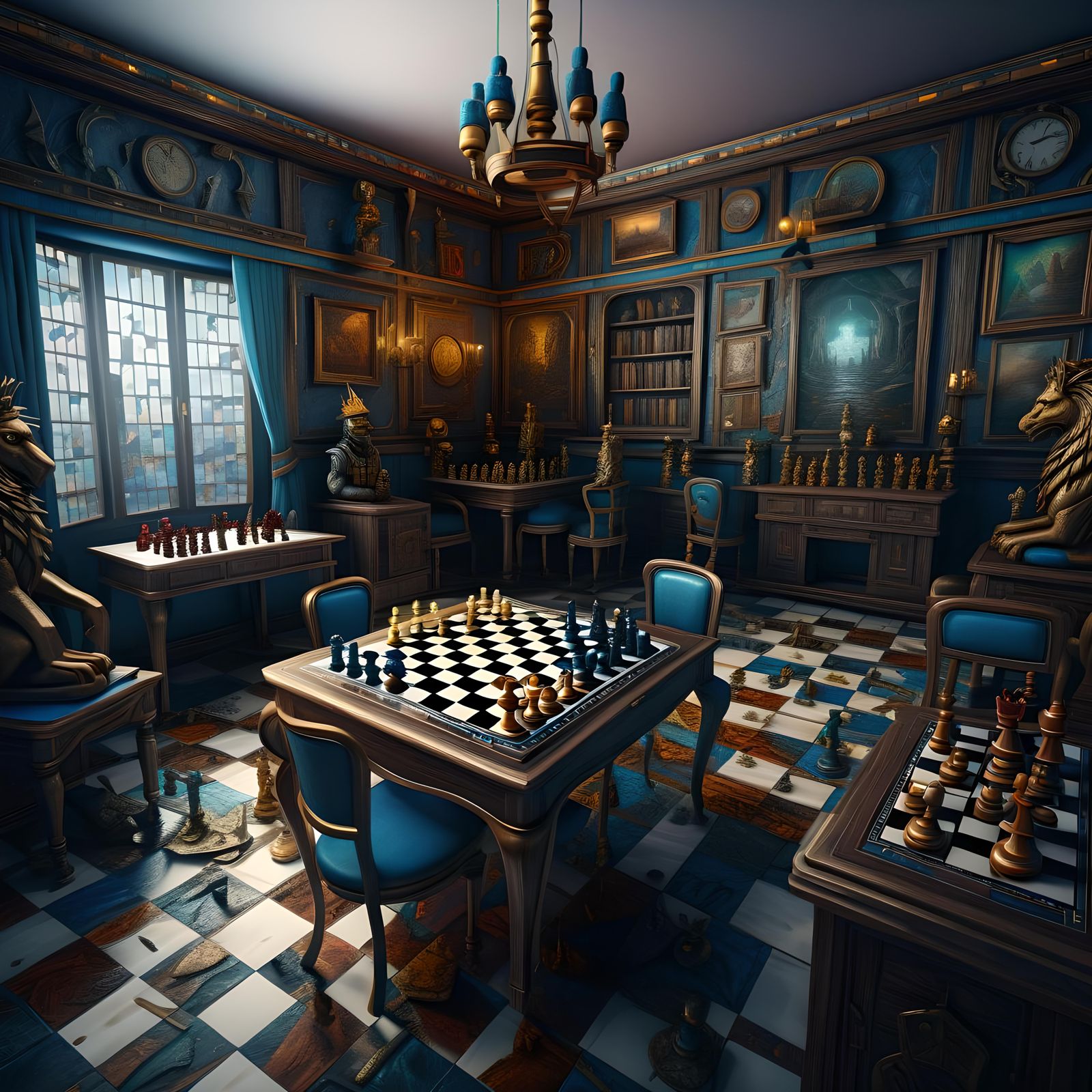 the chess room - AI Generated Artwork - NightCafe Creator