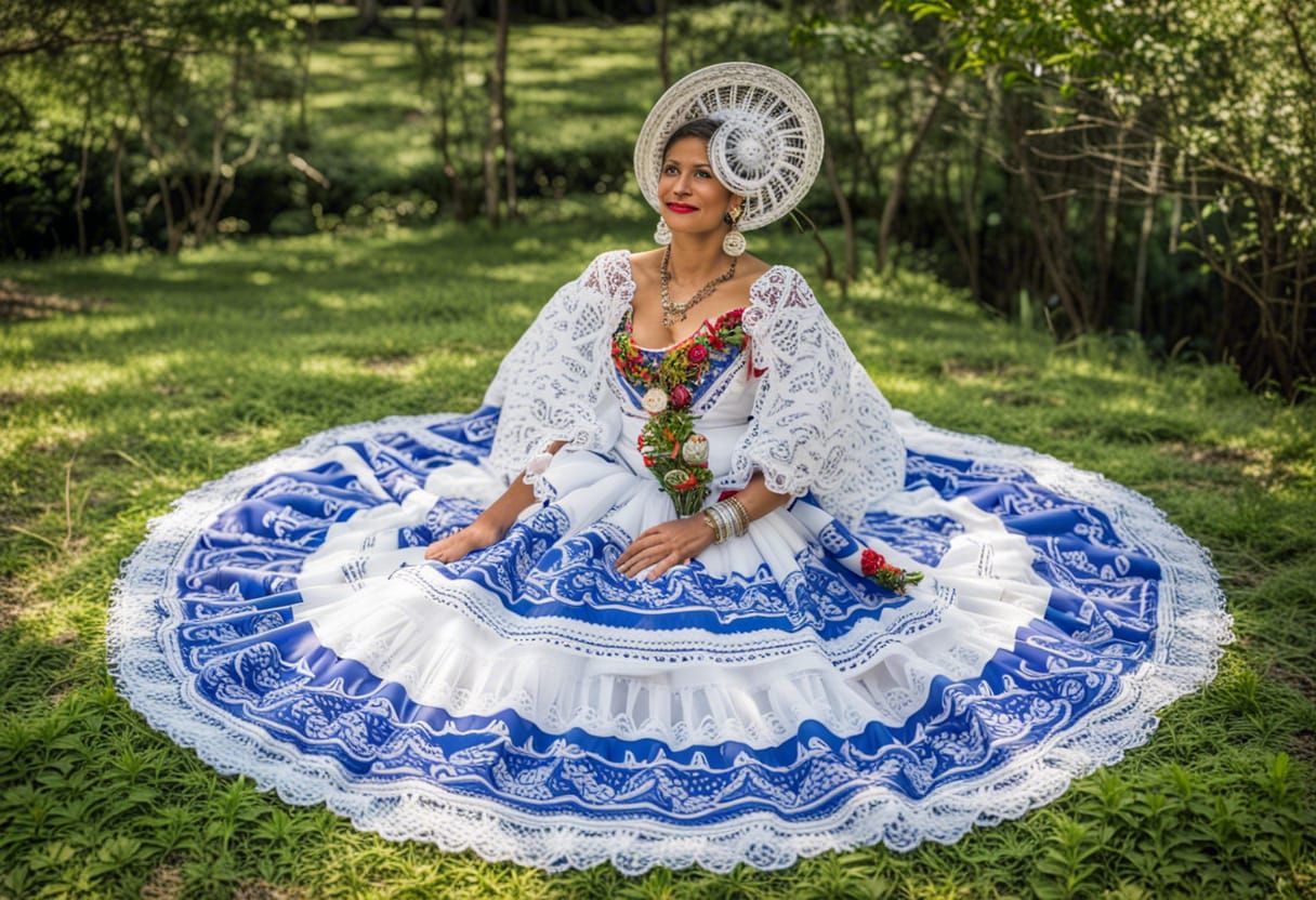 Traditional pollera gown - AI Generated Artwork - NightCafe Creator