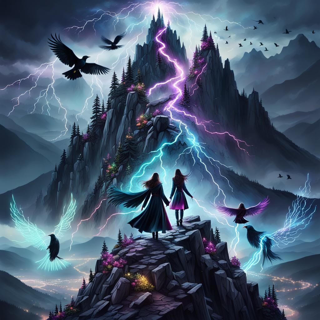 walk through the lightning path - AI Generated Artwork - NightCafe Creator