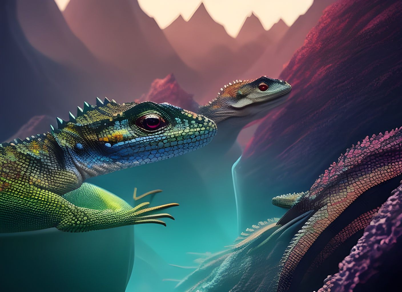 The Lizards of Lizard Canyon - AI Generated Artwork - NightCafe Creator
