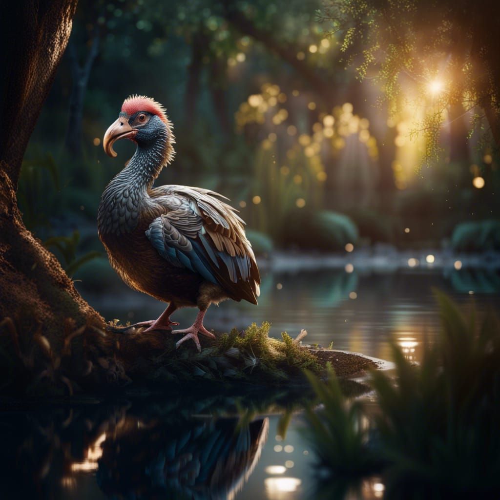Dodo bird chilling by the lake - AI Generated Artwork - NightCafe Creator