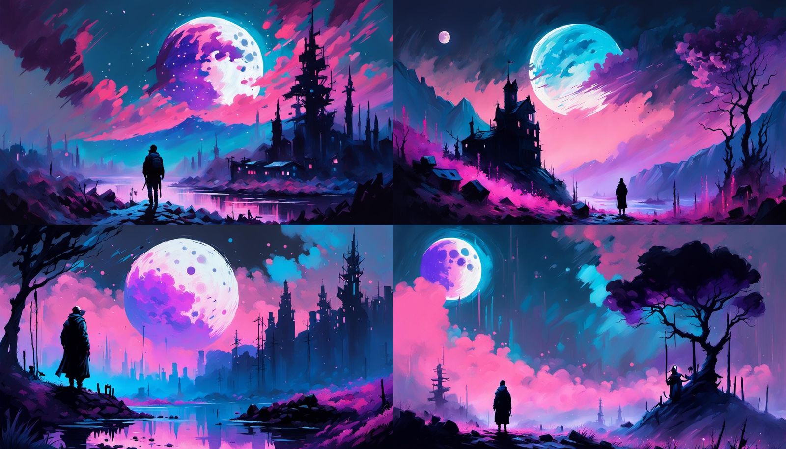 A Rising Moon. Pastel Black & blue scale Black & Blue & Purple & Pink ...