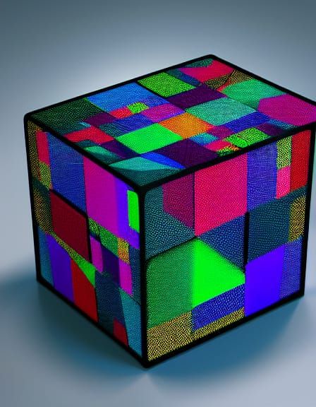 Surreal Necker Cube Illusion in Vivid, Cinematic R... - AI Art